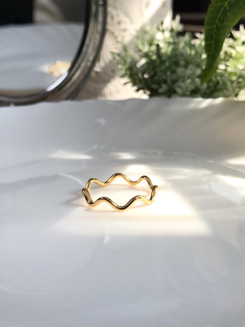 Handmade Ripple Stacking Ring | Squiggle Ring | Wavy Plain Ring ...