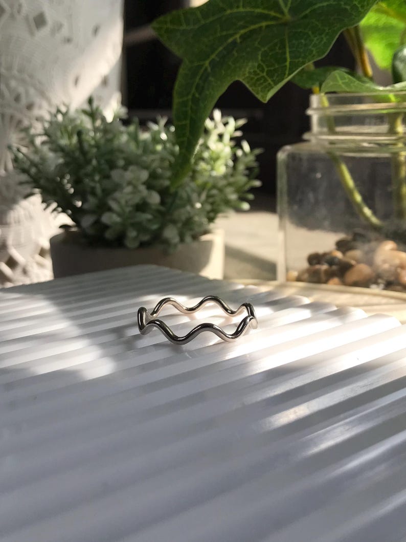 Handmade Ripple Stacking Ring | Squiggle Ring | Wavy Plain Ring ...