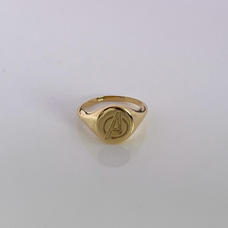 Avengers Signet Ring – Superhero Logo Engraved Jewelry – Marvel Fan ...