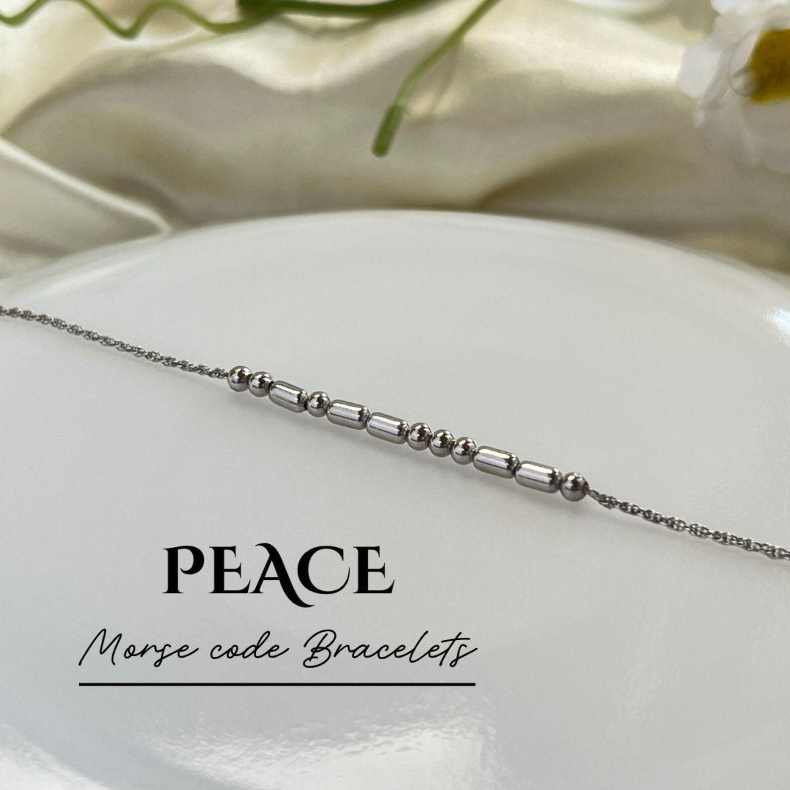 Peace Morse Code Bracelet–hidden Message Gift– Custom Morse Code ...