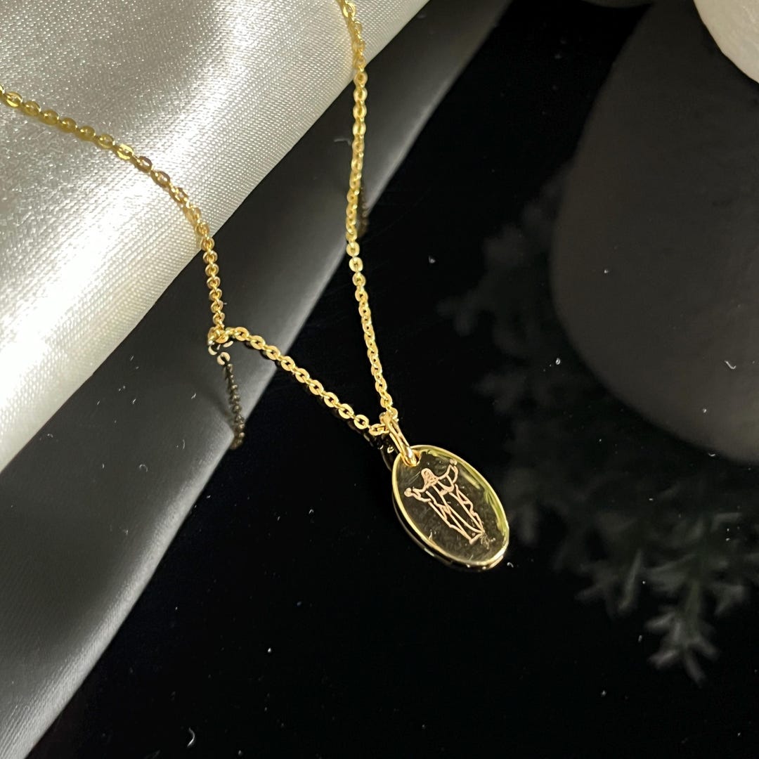 Mini Christus Jesus Pendant Necklace | Oval Religious Medallion ...
