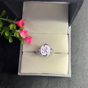 925 Sterling Silver Art Deco Signet Ring - Monogram Signet Ring ...