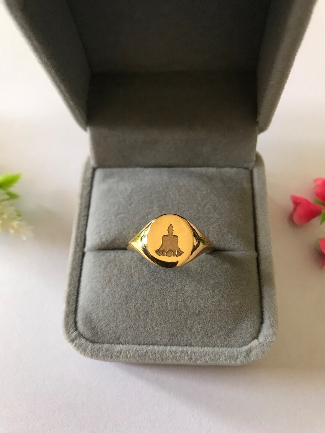 925 Sterling Silver Buddha Ring ~ Gold Buddha Ring ~ Mediation Ring ...