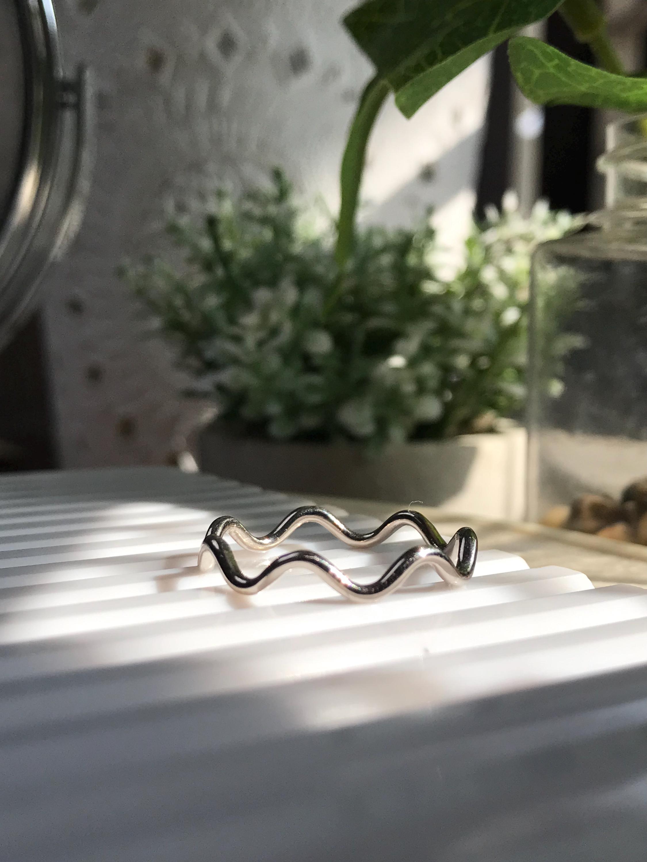 Handmade Ripple Stacking Ring | Squiggle Ring | Wavy Plain Ring ...