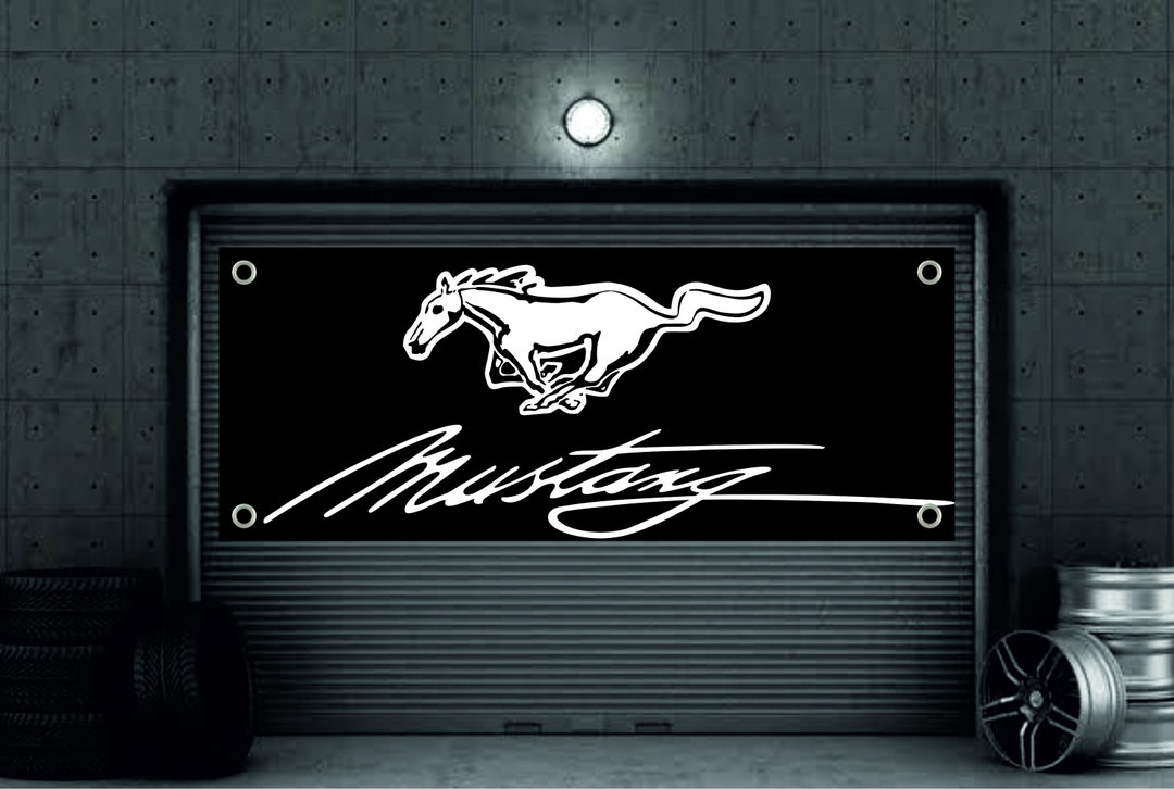 Mustang Logo Banner Vinyl Garage Signoffice or - Etsy