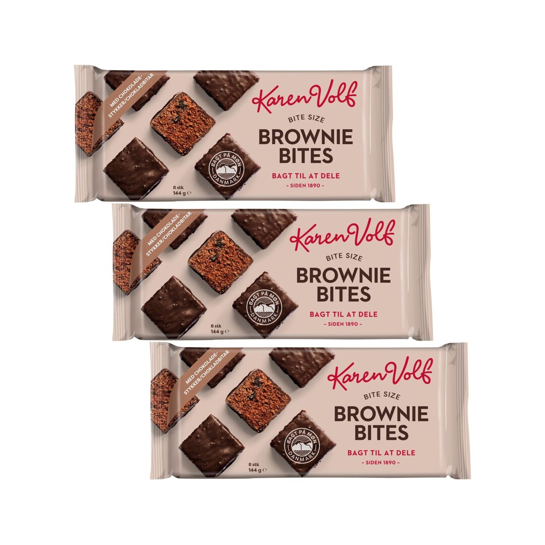 4 Boxes Karen Volf Bites Size Brownies, 144g 5.07 Oz, Danish Delight ...
