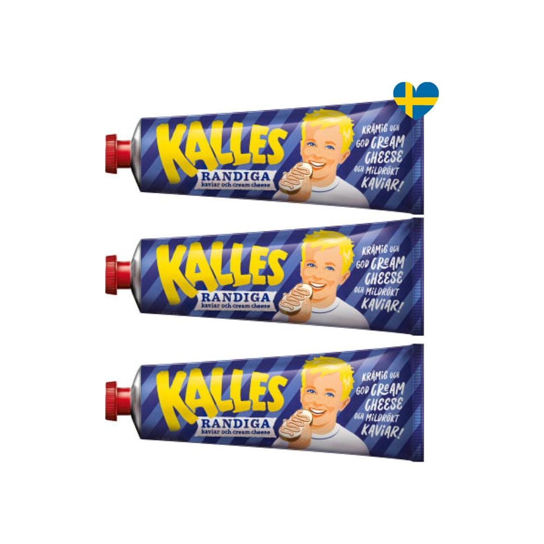 3 Tubes Caviar and Cream Cheese Kalles Kaviar Randiga, Cod Roe Spread ...