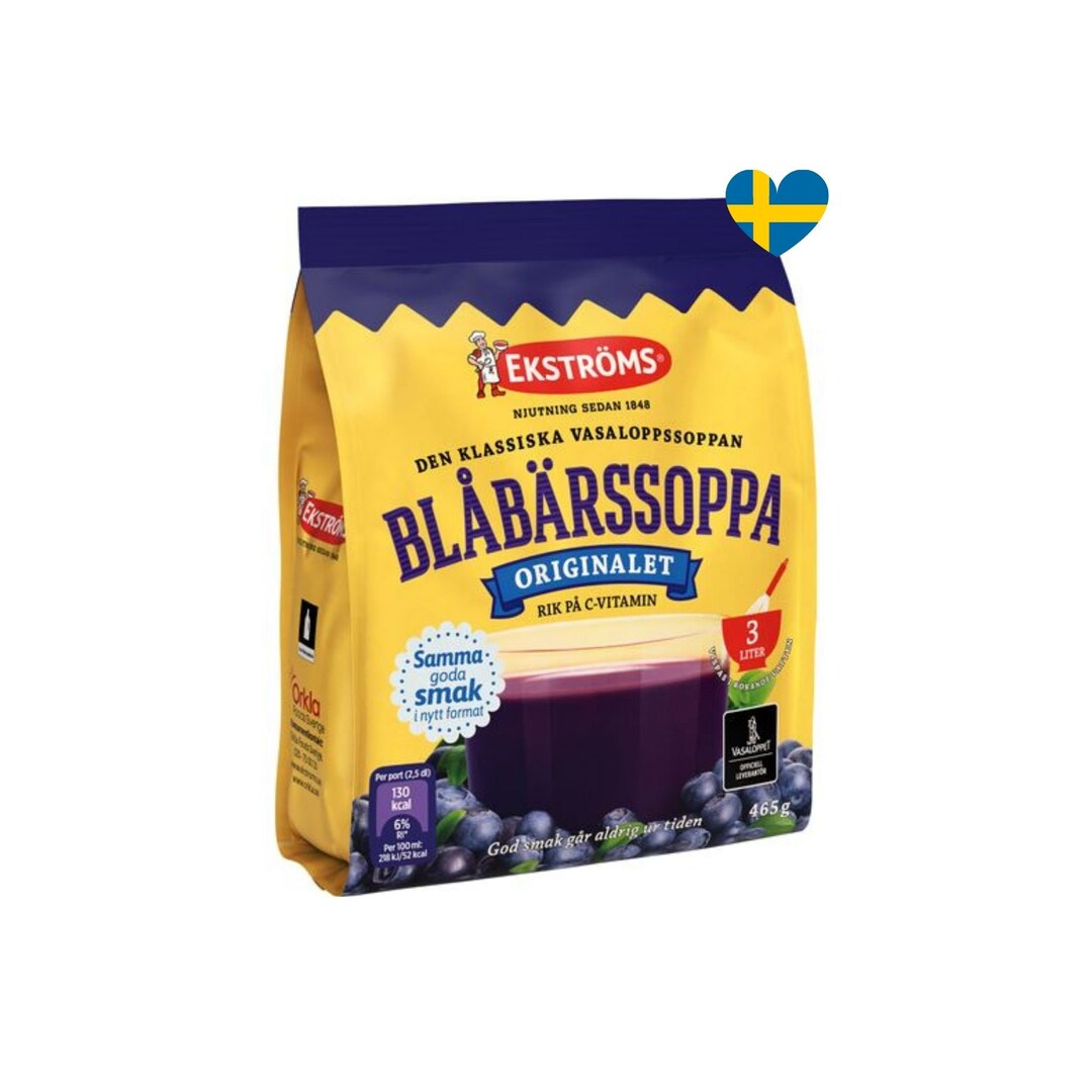 Swedish Blueberry Soup Powder, Ekströms Blåbärssoppa, Fika, Authentic ...