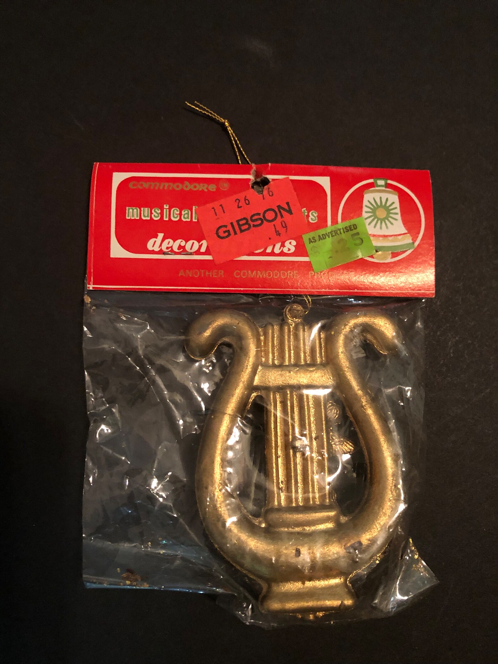 Vintage Commodore Musical Instruments Decorations Angel With Harp Merry ...