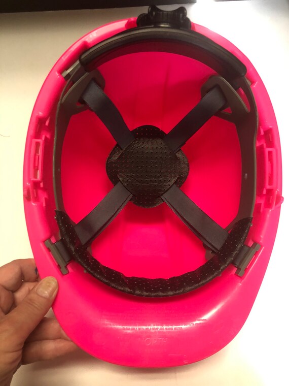 Vintage North Safety Cap End Construction Pink Hard H… - Gem