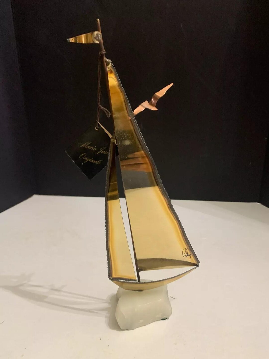Vintage Mario Jason Originals Handmade Brass Sailboat Sculpture on ...