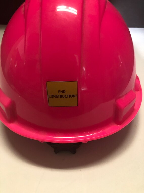 Vintage North Safety Cap End Construction Pink Hard H… - Gem