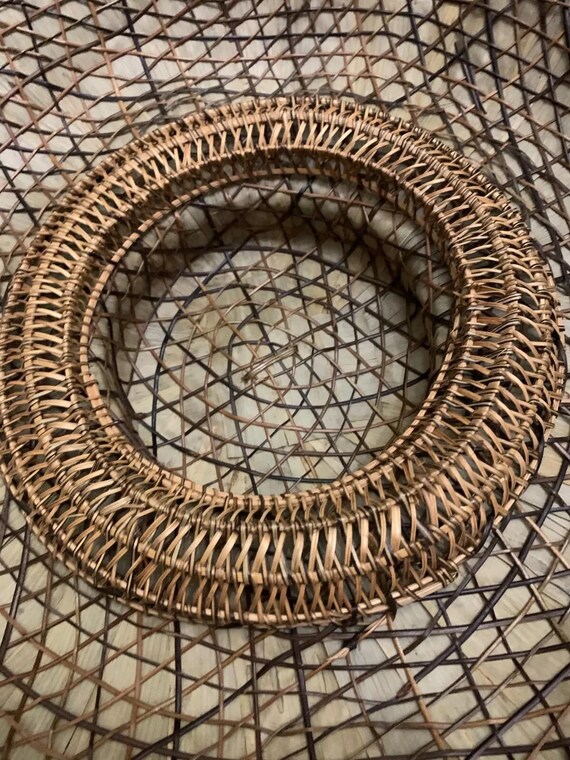 Old Vintage Filipino Rattan Salakot Sun Hat - Gem