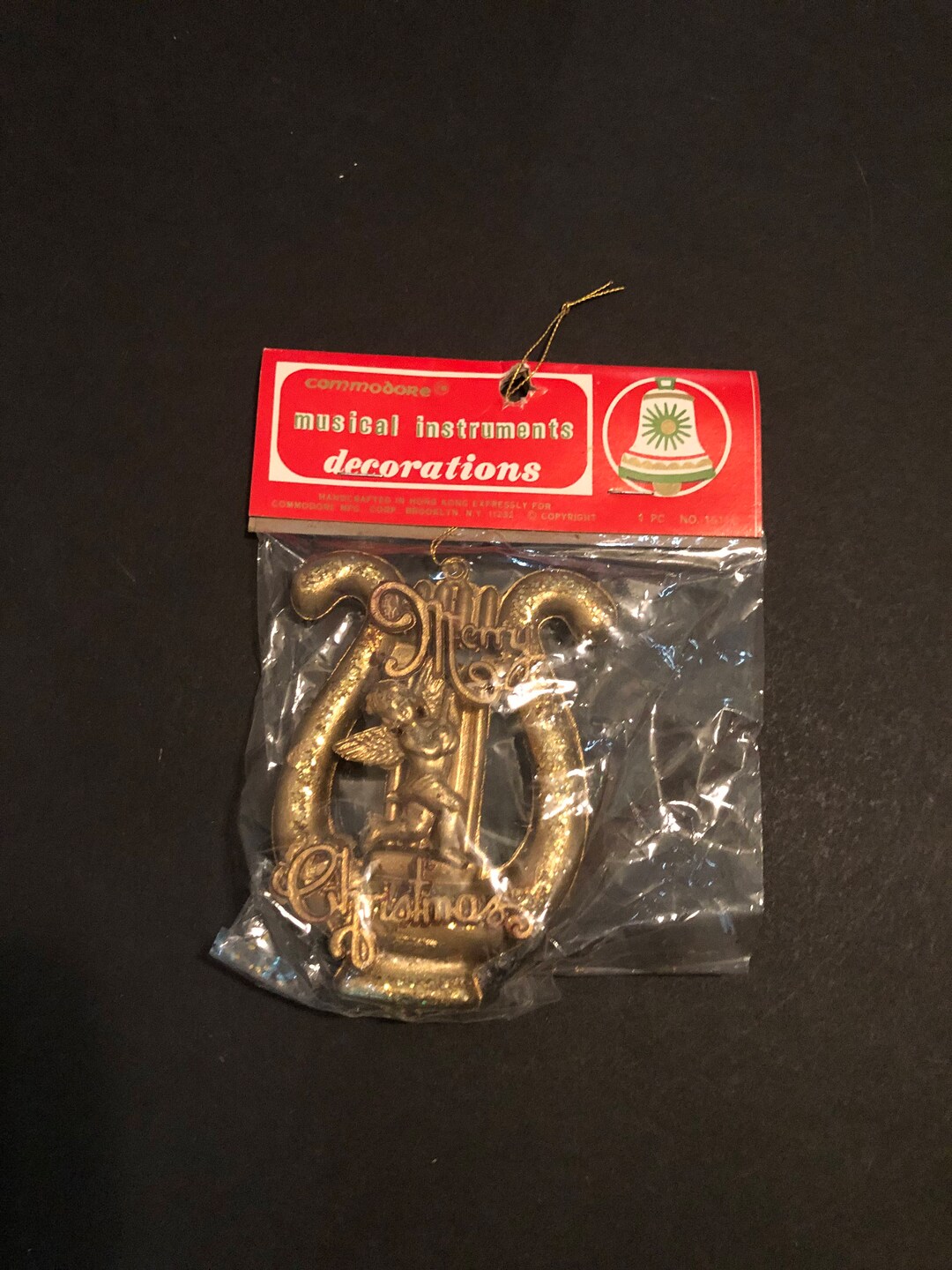 Vintage Commodore Musical Instruments Decorations Angel With Harp Merry ...