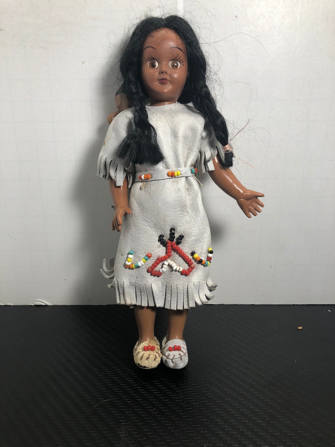 C. 1950s-60s Native American Indian Doll With Baby in Papoose Sleep ...