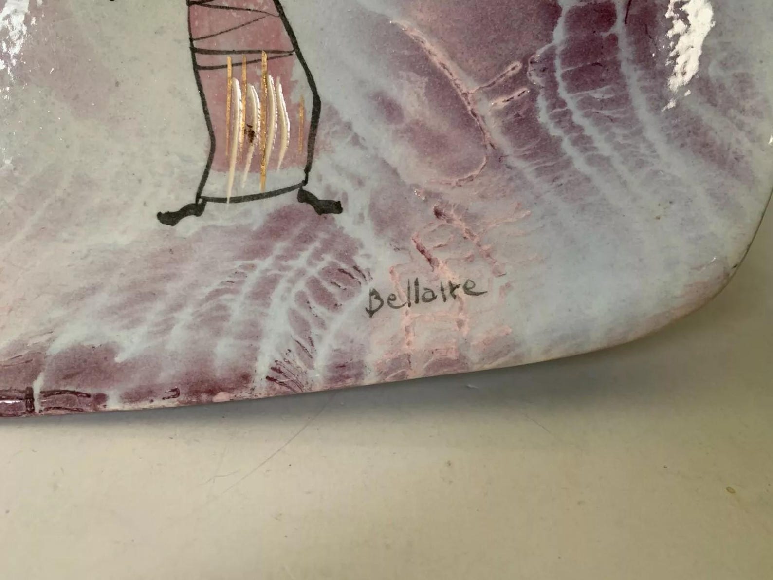 Vintage Marc Bellaire California Pottery Balinese Dancers Footed Bowl ...