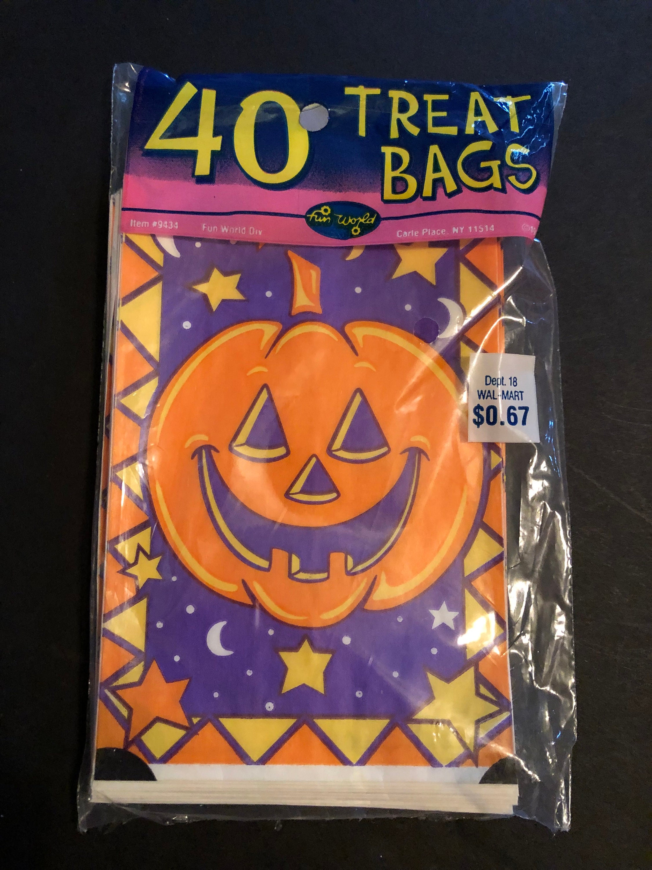 1995 Fun World Halloween Trick or Treat Bags Pumpkin Jack - Etsy