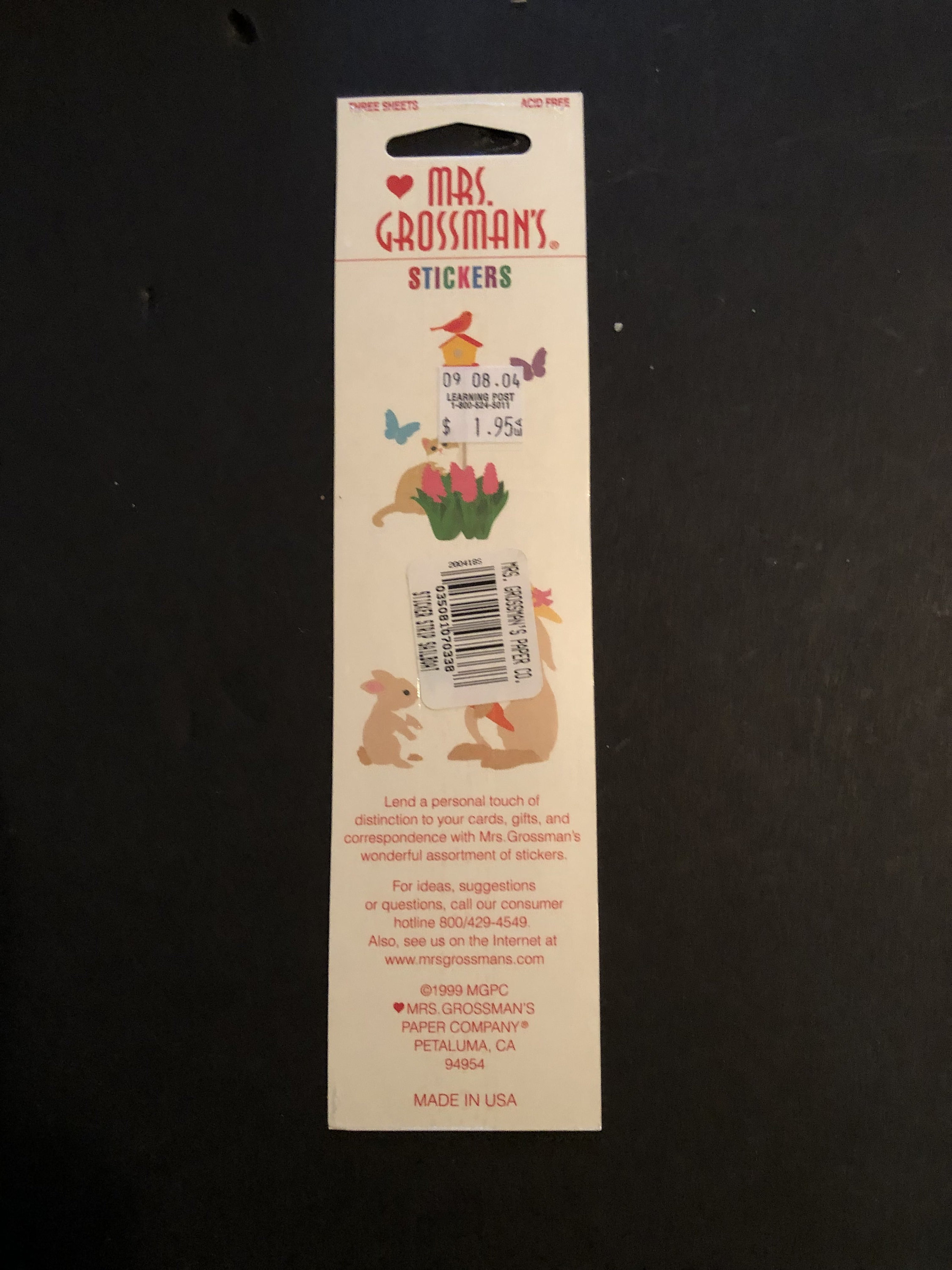 1999 Mrs. Grossman's Stickers Three Sheets Sailboat Unopened Never Used ...