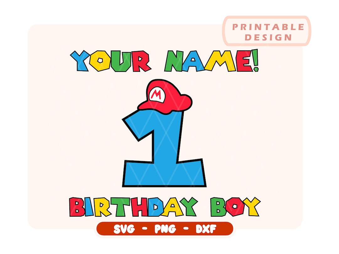 Personalized Super Mario Birthday Design Custom Super Mario - Etsy