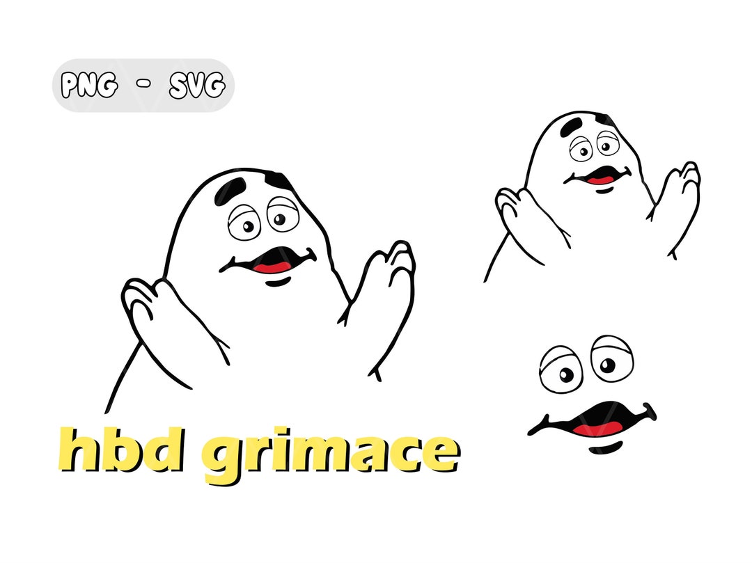 Layered Happy Birthday Grimace SVG PNG Cricut Cut File - Etsy Australia