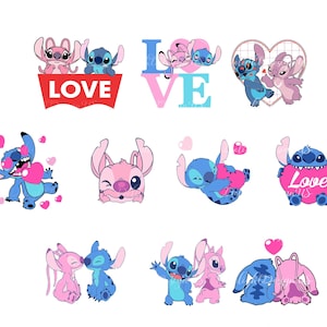 Stitch Valentine Svg Png, Love Svg, Valentines Svg, Stitch Love Svg ...