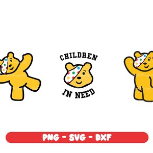 Pudsey Bear Svg Bundle Children in Need Pudsey Bear Charity Raising SVG ...