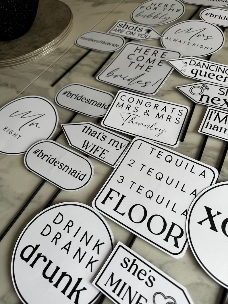 Personalised Wedding Photo Booth Props: 30+ Custom Designs - Etsy UK