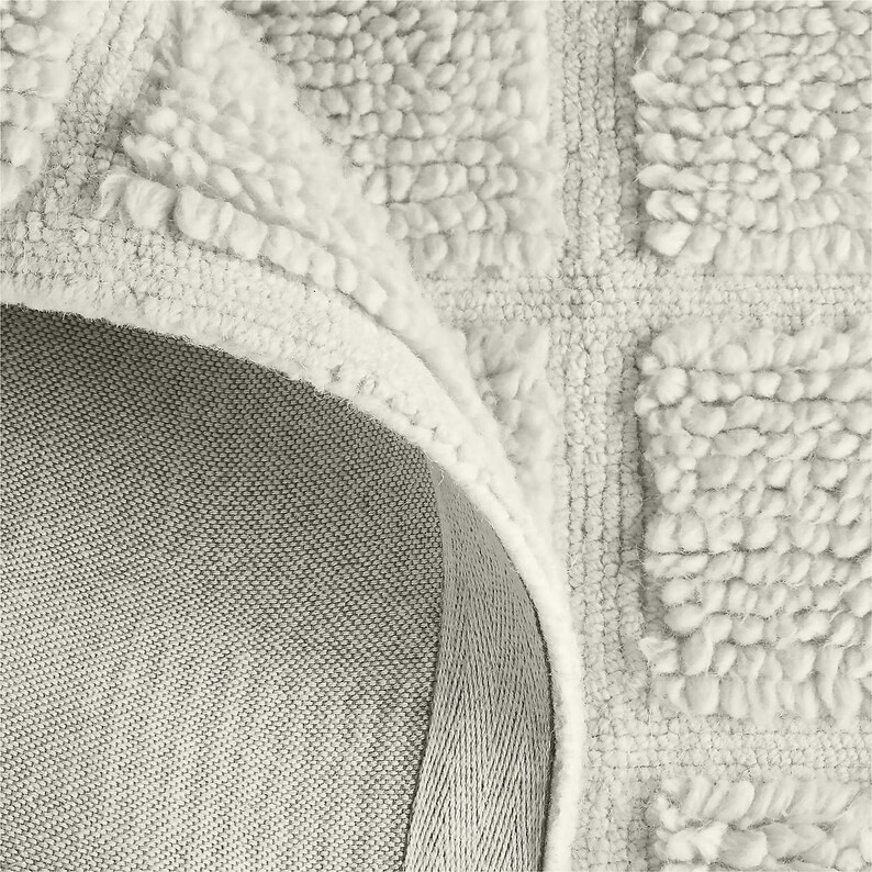 LUXURY Hand-knotted 100% Wool Area Rug Solid Wool Modern White on White ...