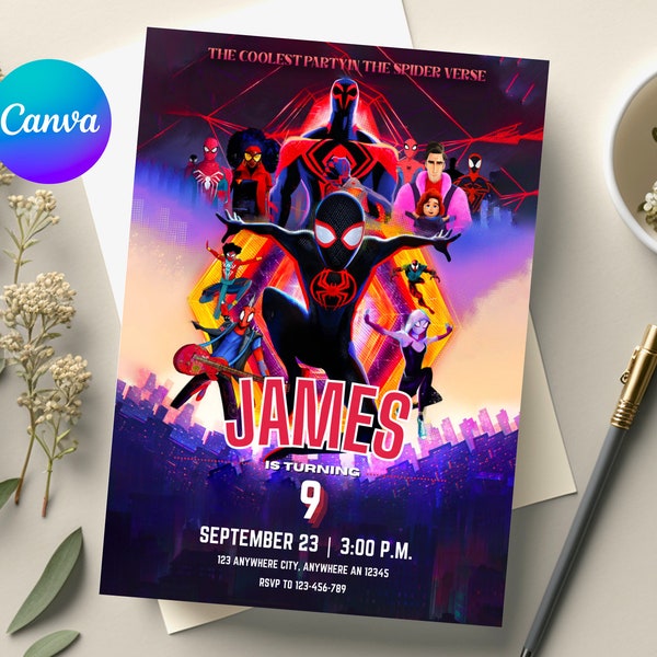 SPIDERMAN INVITATION - Etsy