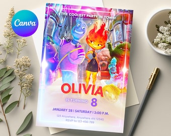 Elemental Invitation Elemental Birthday Elemental Party - Etsy