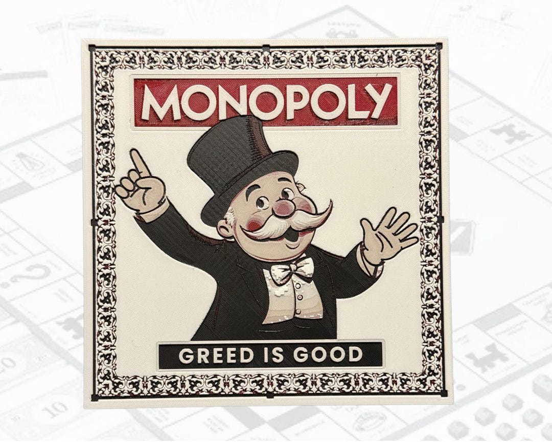 Monopoly Man 3D Filament Painting – Hueforge Technique – Unique Wall ...