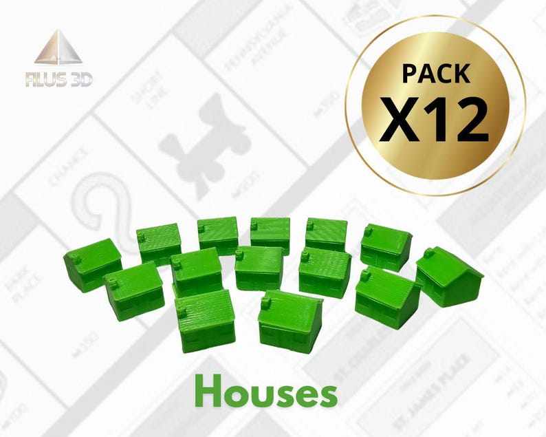 Transform Your Monopoly With Our Set of 12 Premium 3D Printed Houses ...