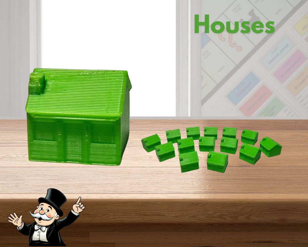 Transform Your Monopoly With Our Set of 12 Premium 3D Printed Houses ...