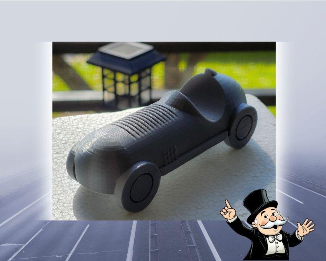 Monopoly-style Race Car Decor – 3D Printed Token Available in 3 Sizes ...