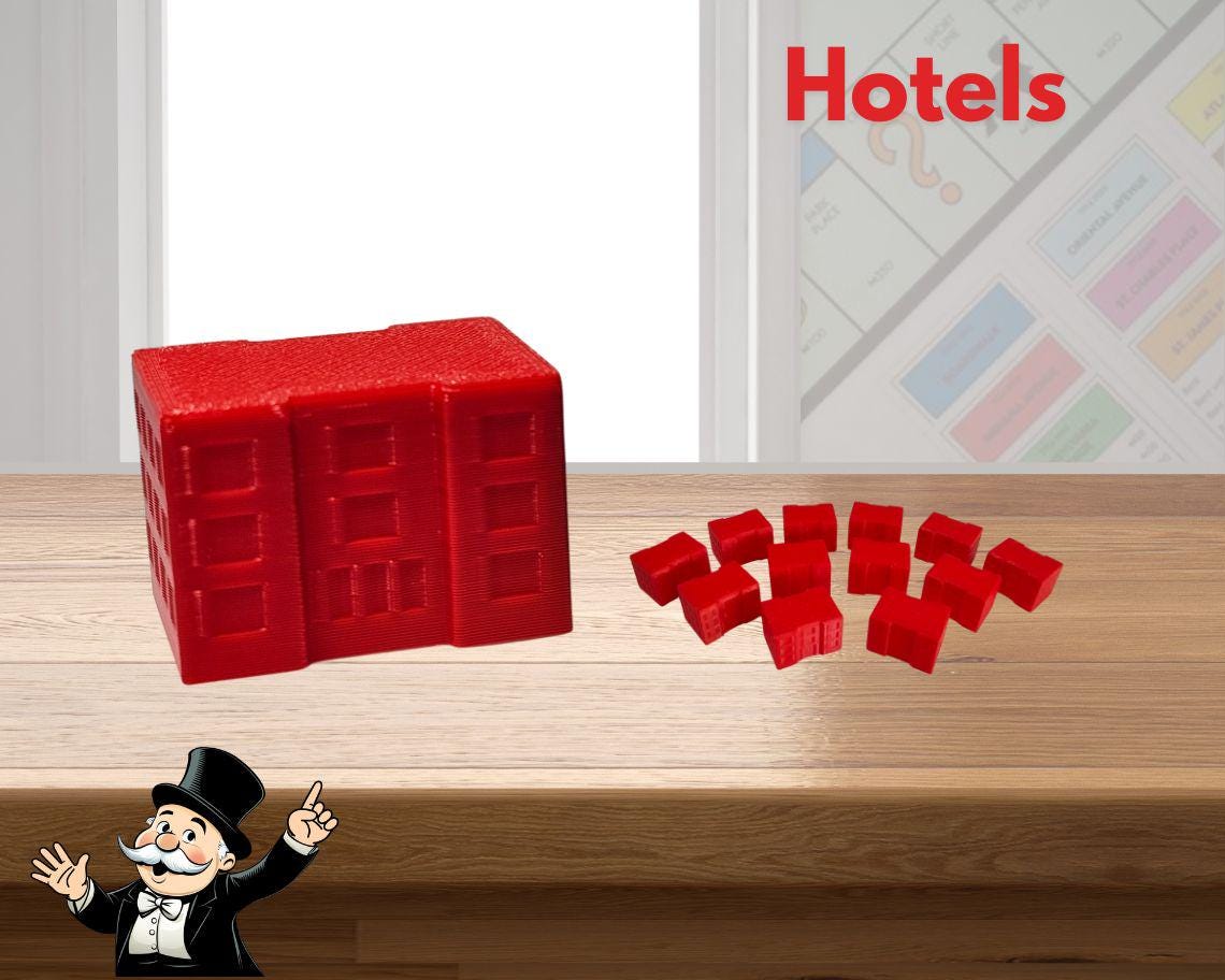 Upgrade Your Monopoly With Our Set of 12 Exclusive 3D Printed Hotels 15 ...