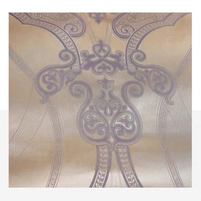 Luxury Embroidered Silk Satin Jacquard Delicate Cotton Gold Pink Green