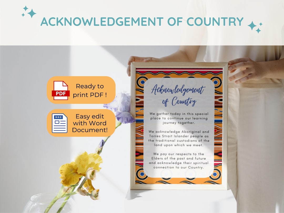 Editable Acknowledgement of Country Sign Indigenous Poster Aboriginal ...
