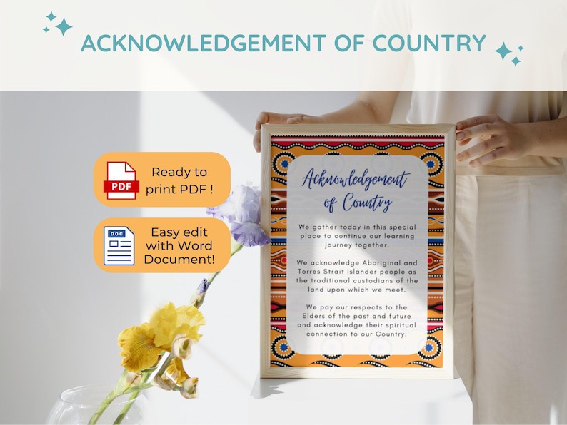 Editable Acknowledgement of Country Sign Indigenous Poster Aboriginal ...