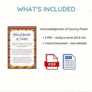 Editable Acknowledgement of Country Sign Indigenous Poster Aboriginal ...