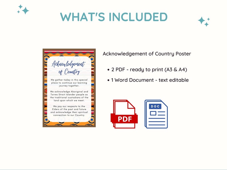 Editable Acknowledgement of Country Sign Indigenous Poster Aboriginal ...