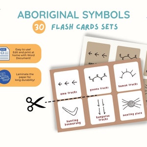 Indigenous Australian Aboriginal Symbol Flashcards Flash Cards ...