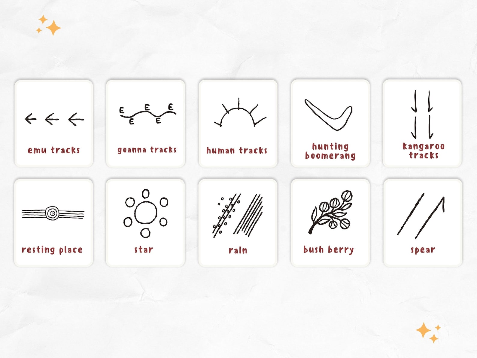 Indigenous Symbols Flashcards Australian Aboriginal Symbol Printable ...