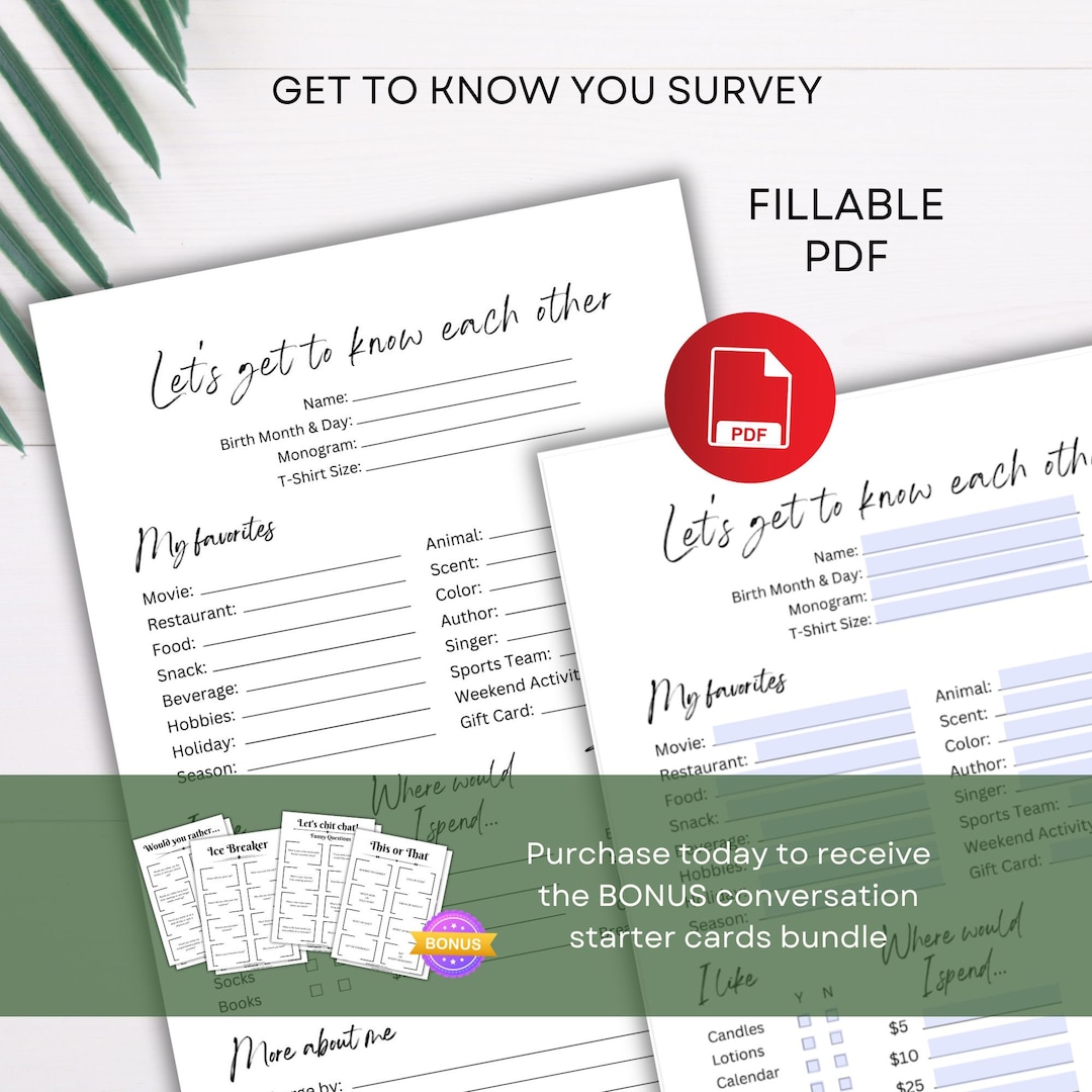 Get to Know You Question Coworker Questions Printable Employee Favorite ...