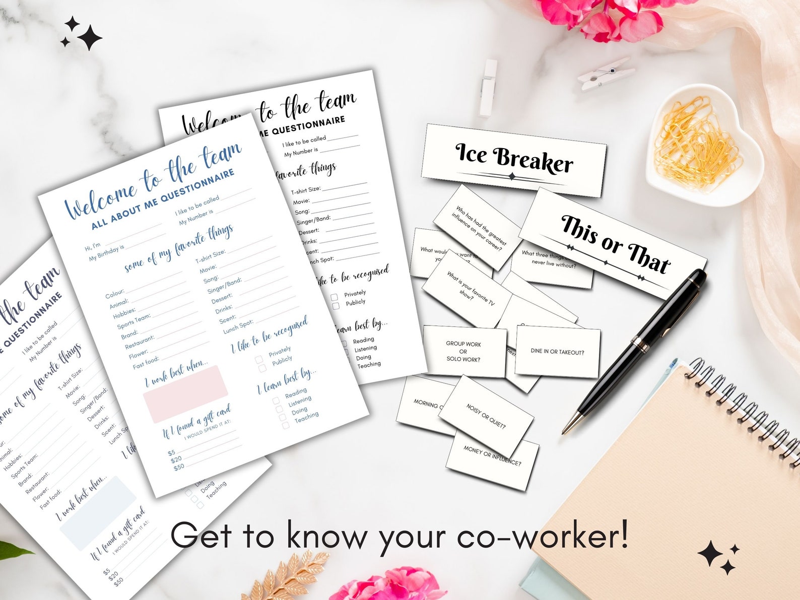 Coworker Questions Get to Know You Survey Printable All About Me ...