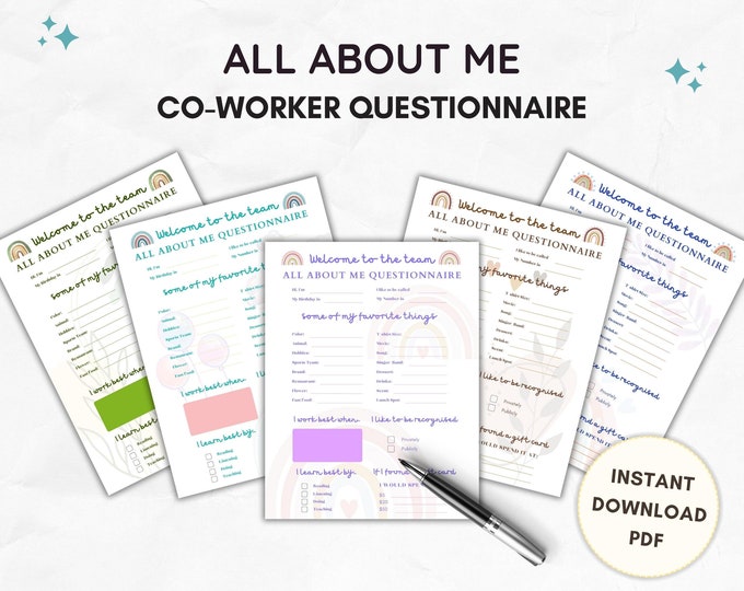 Get to Know You Question Coworker Questions Printable Employee Favorite ...