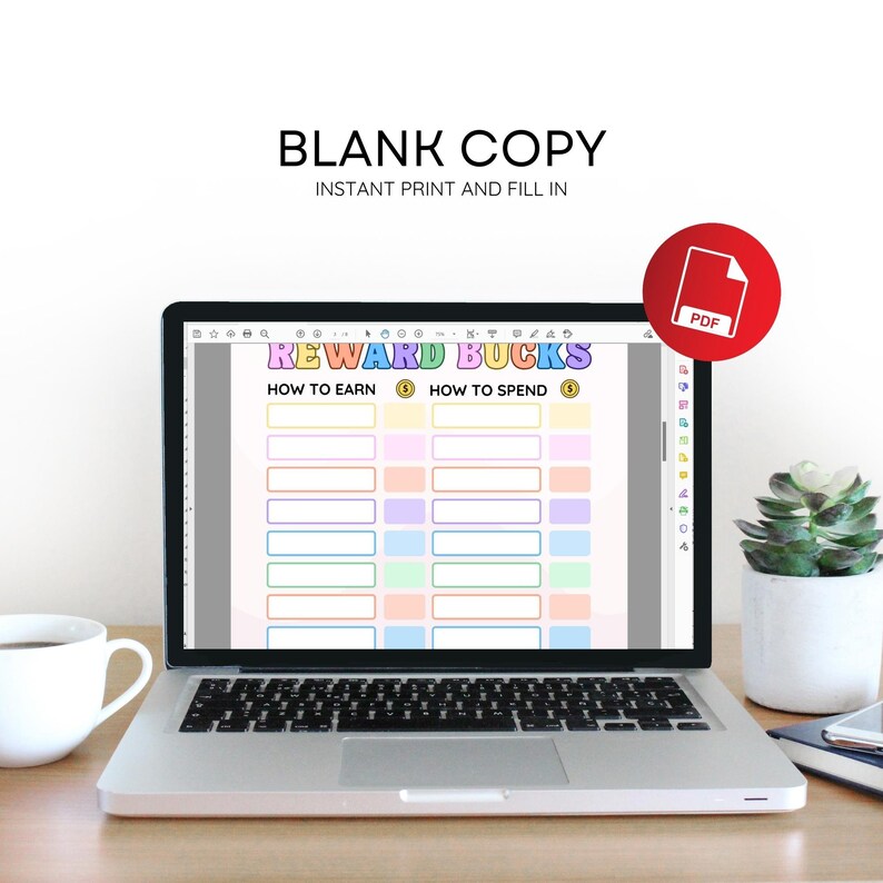 EDITABLE Kids Reward Bucks Printable, Kids Reward Chore Bucks ...