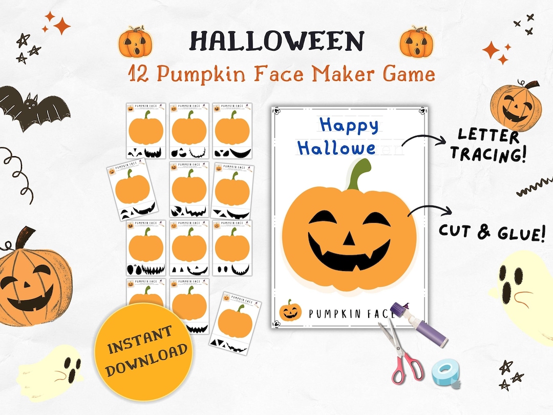 Build A Jack-o-lantern Activity Sheets Pumpkin Face Pumpkin Toddler ...