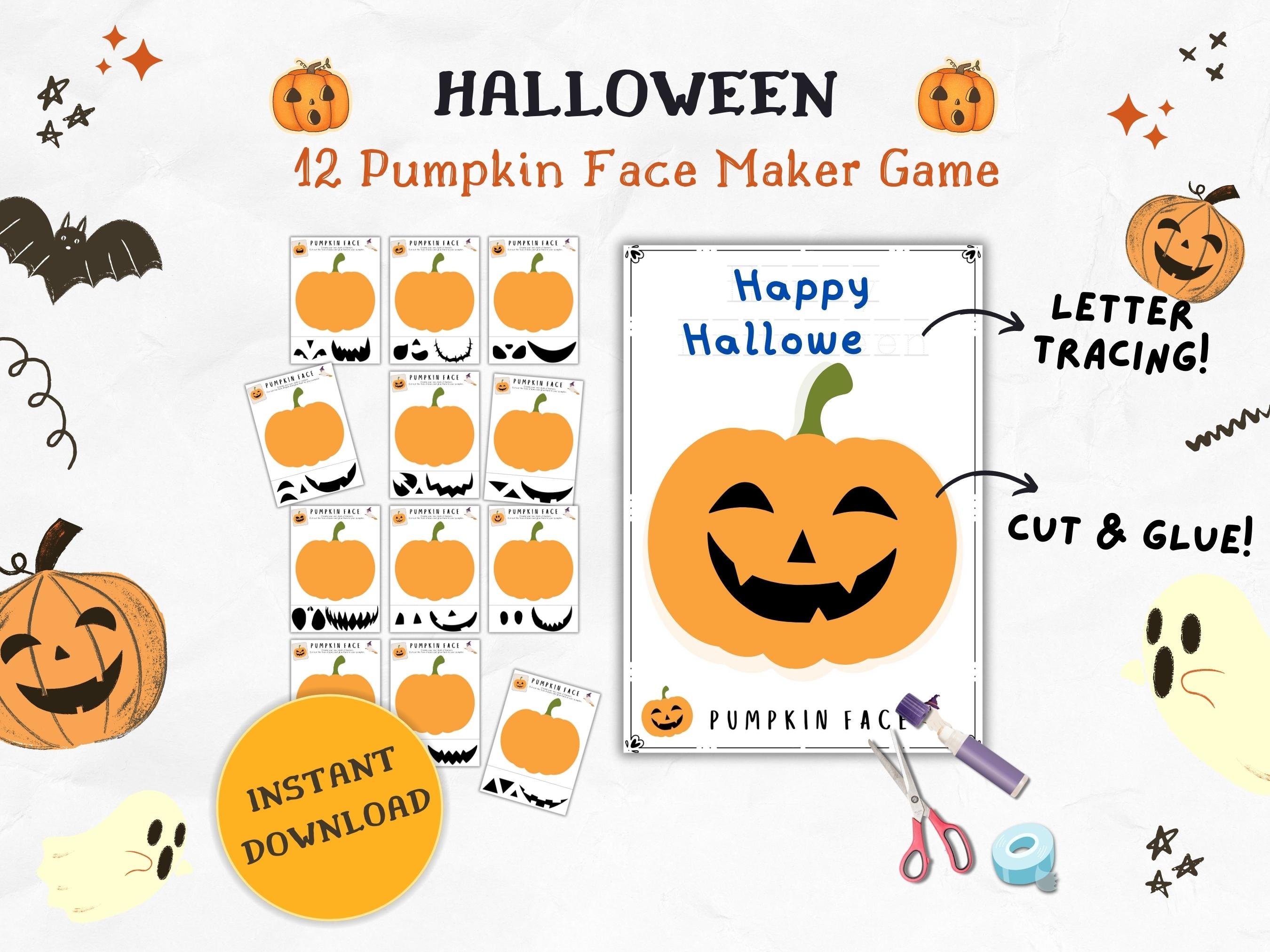 Build A Jack-o-lantern Activity Sheets Pumpkin Face Pumpkin Toddler ...