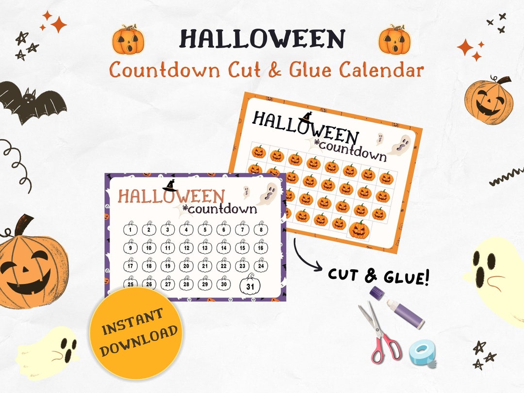 Halloween Countdown Calendar Printable Halloween Decor Classroom ...