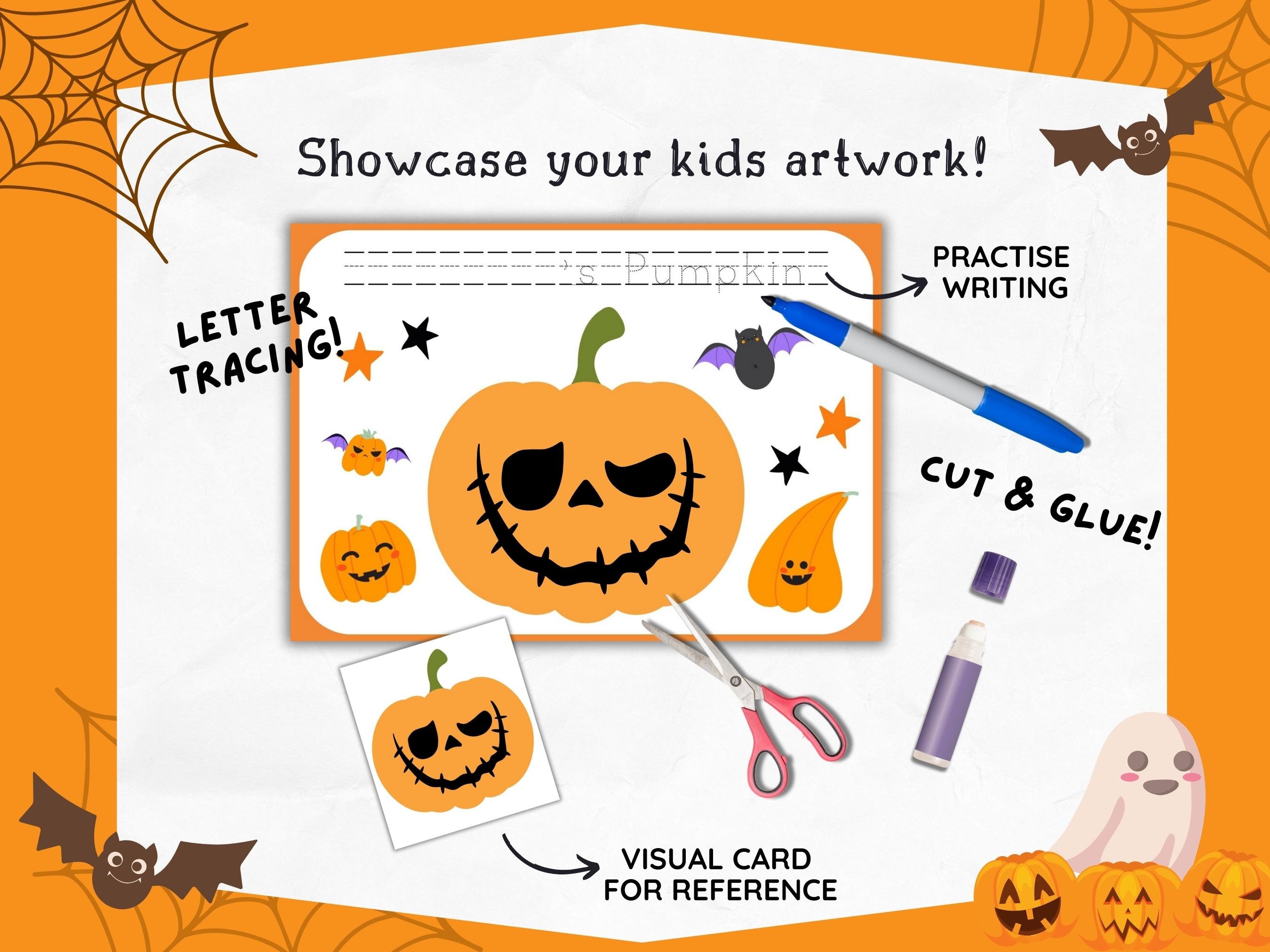 Jack O'lantern Printable Craft Halloween Pumpkin Faces Indoor Preschool ...